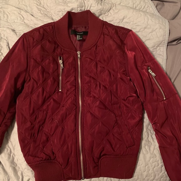 Forever 21 | Jackets & Coats | Maroon Bomber Jacket | Poshmark